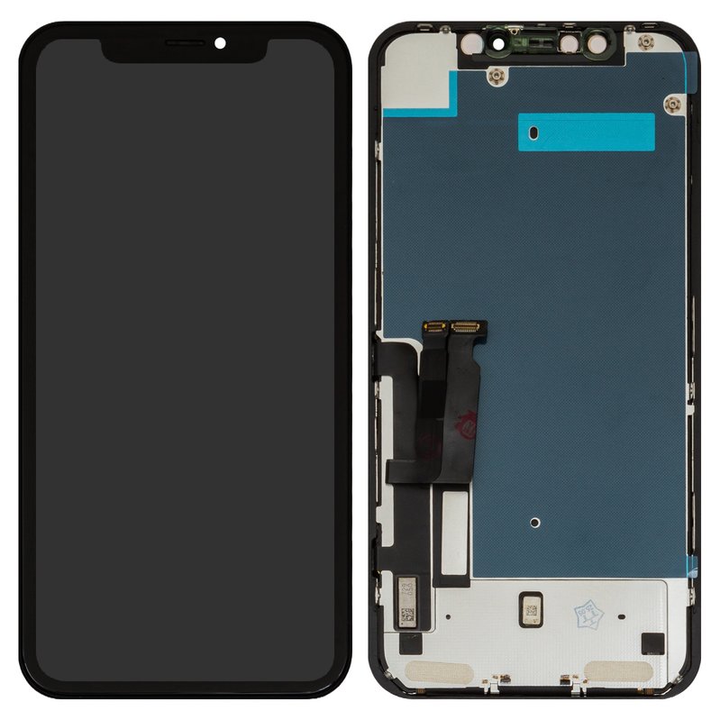 LCD compatible with iPhone XR, (black, with frame, Original (PRC), NEW ...
